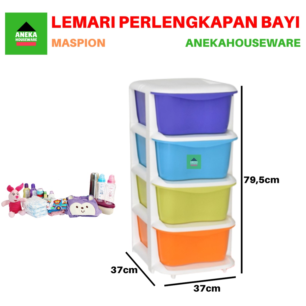 Jual Laci Lemari Pakaian Susun 4 Tower Container S4 Maspion | Shopee ...