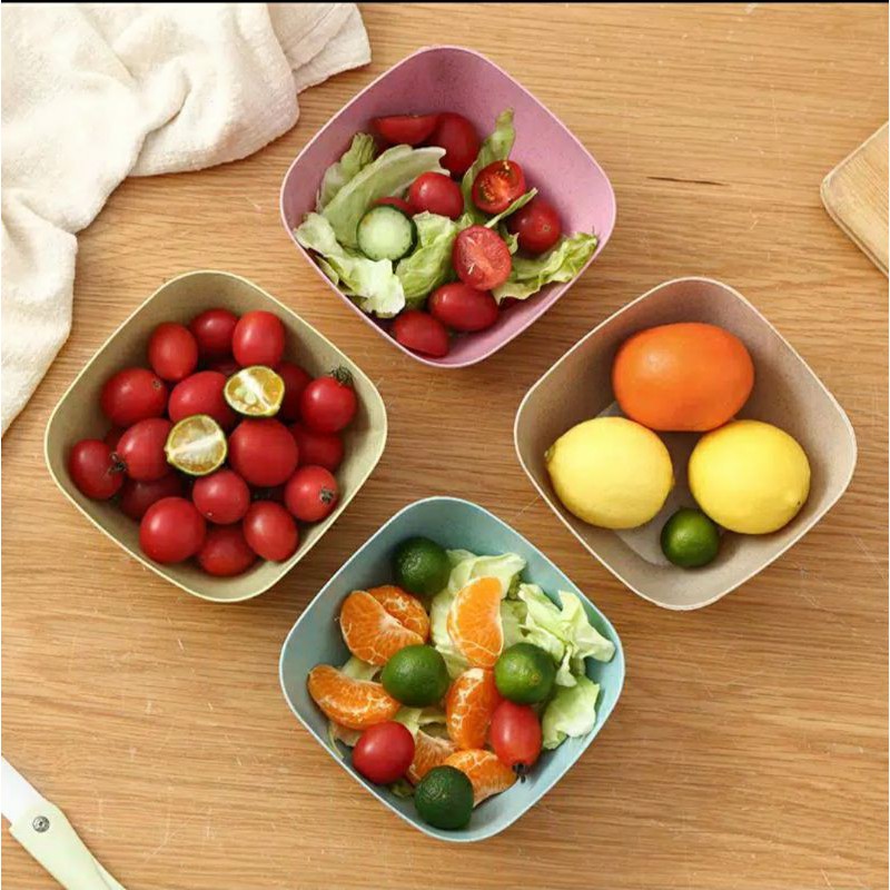 Jual MANGKOK MANGKUK MAKAN BUAH ANAK DEWASA JERAMI GANDUM WHEAT STRAW ...