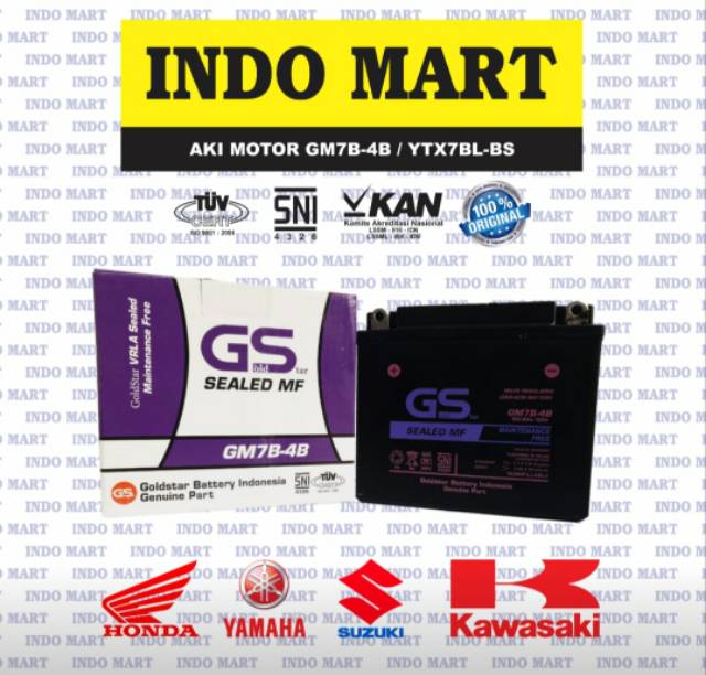 Jual Aki Motor Kering HONDA Tiger GM7B4B MF | Shopee Indonesia