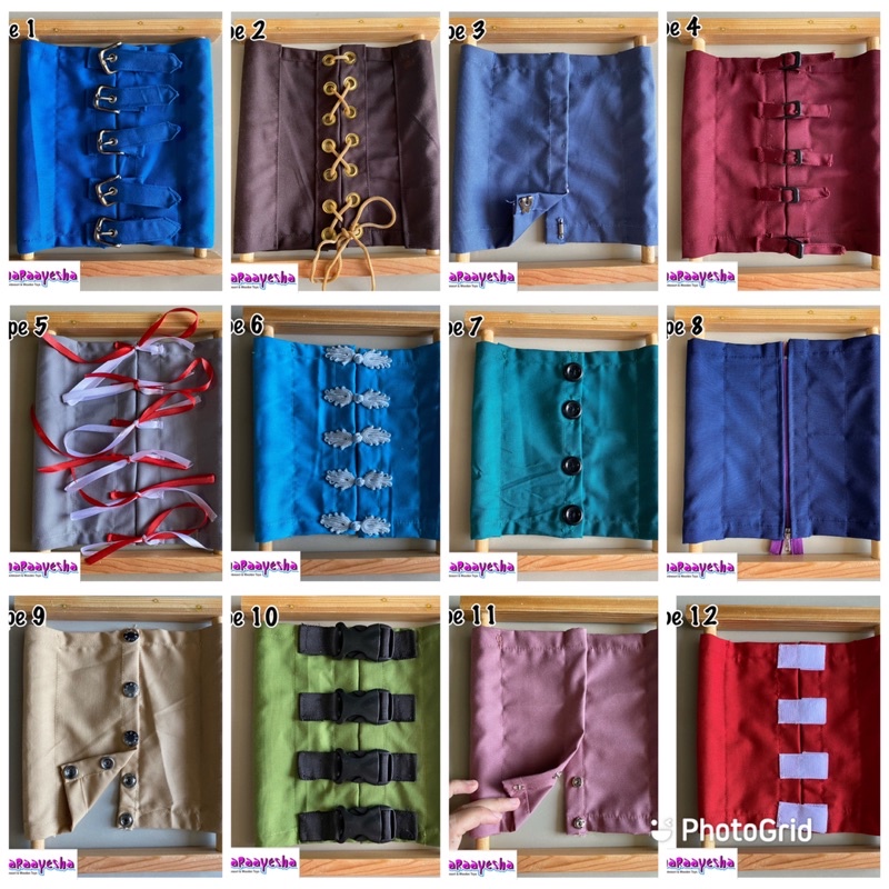 Jual Mainan Dressing Frame Montessori Satuan (kain drill tebal) mainan ...