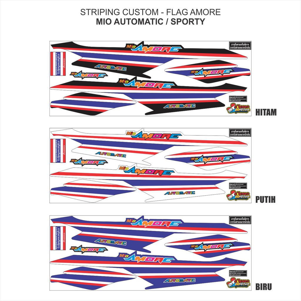 Jual Stiker Motor MIO AMORE FLAG | Stiker Motor Variasi MIO SMILE ...