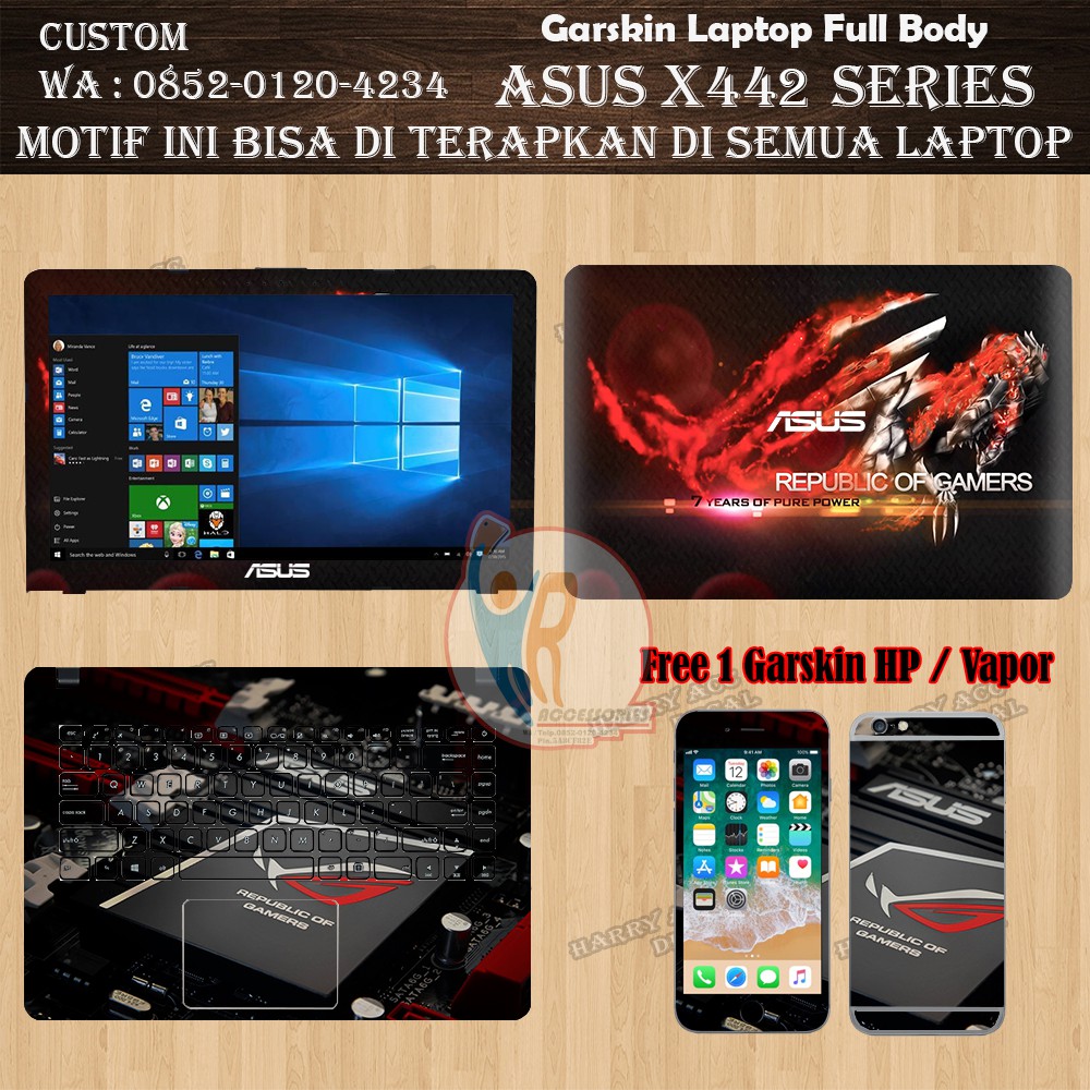 Jual Original Garskin Laptop Full Body Asus X442 Series -Free Custom ...