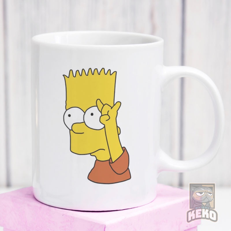 Jual 1891 Bart Simpson Rock Mug Gelas Keramik Unik | Shopee Indonesia