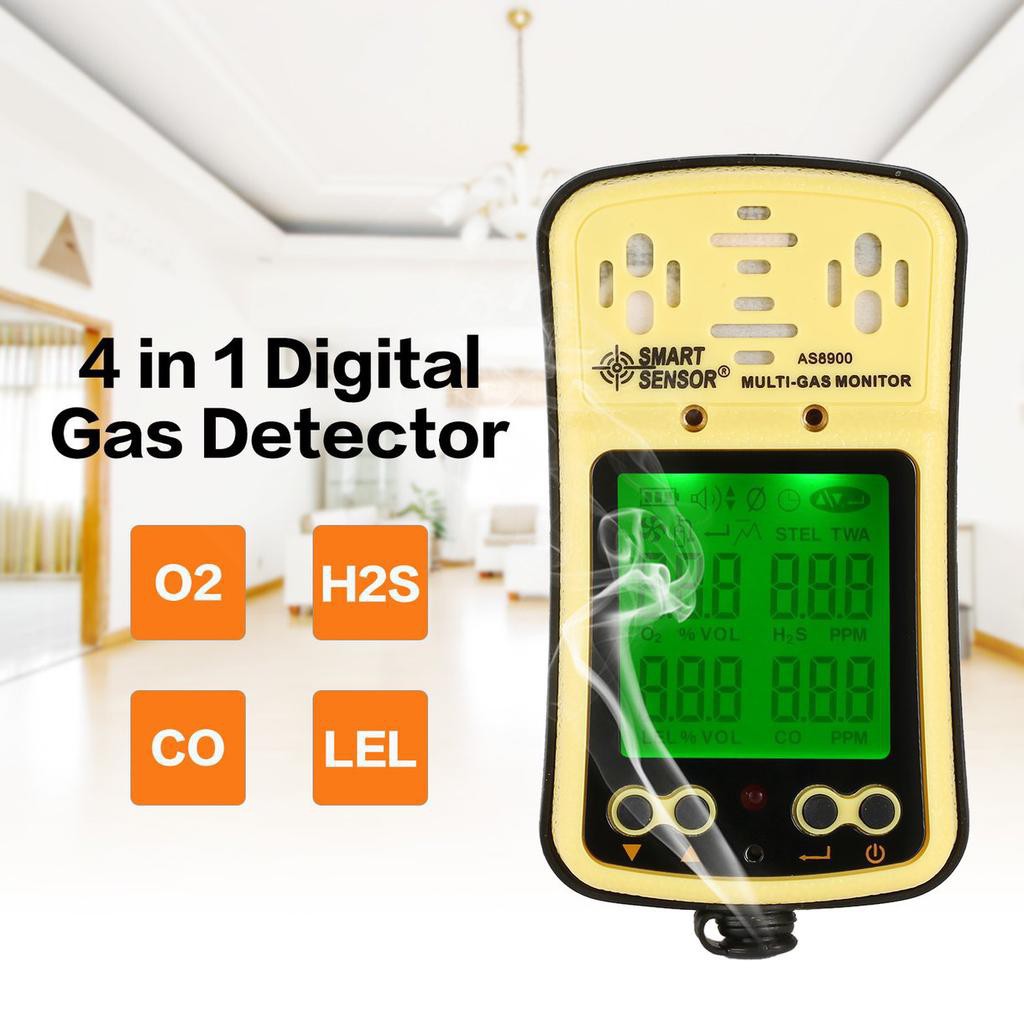 Jual Smart Sensor AS8900 Gas Detector O2 CO H2S LEL 4 in 1 Monitor ...
