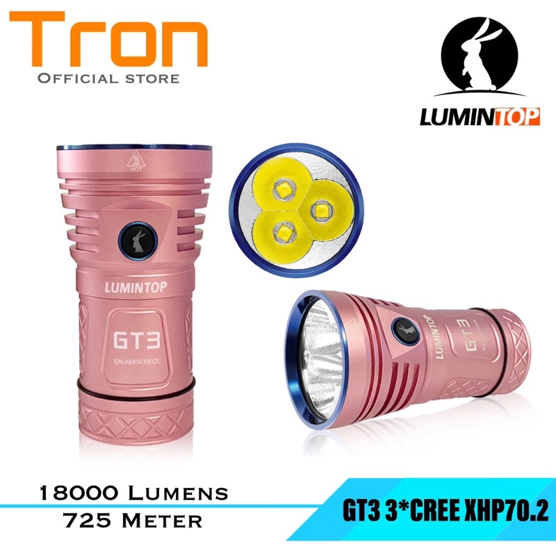 Jual LUMINTOP GT3 PINK Flashlight Senter LED 3xCree XHP70.2 18000 ...