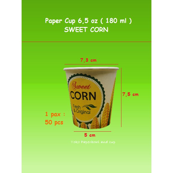 Jual Paper Hot Cup Gelas Kertas 6 5 Oz 180 Ml Jagung Isi 50 Pcs