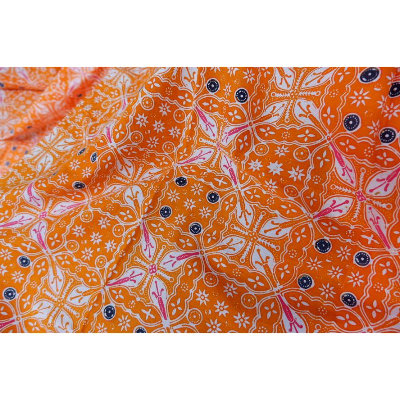 Jual Kain Batik Cap Asli Proses Toletan Latar Warna Kunyit Bahan Kain ...