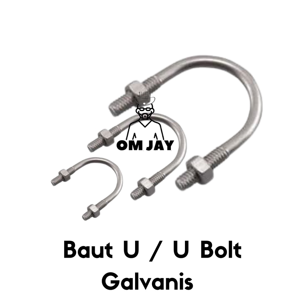 Jual Baut U / U Bolt Galvanis 1/4" x 1 1/2" | Shopee Indonesia