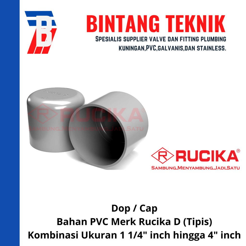 Jual Dop / Cap PVC Rucika 1 1/2" inch D (Tipis) | Shopee Indonesia