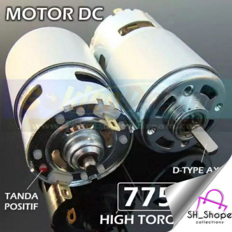 Jual Motor DC 775 12V-24V High Torsi Speed Dinamo Mesin Power Tools DIY | Shopee Indonesia