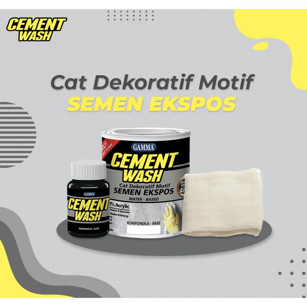 Jual Cement Wash Kit -M- (2.5L & 1L) - Cat Motif Semen Ekspos | Shopee ...