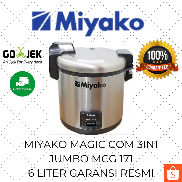 Jual Miyako Magic Com Jumbo 6 Liter MCG 171 / Rice Cooker Besar Murah ...