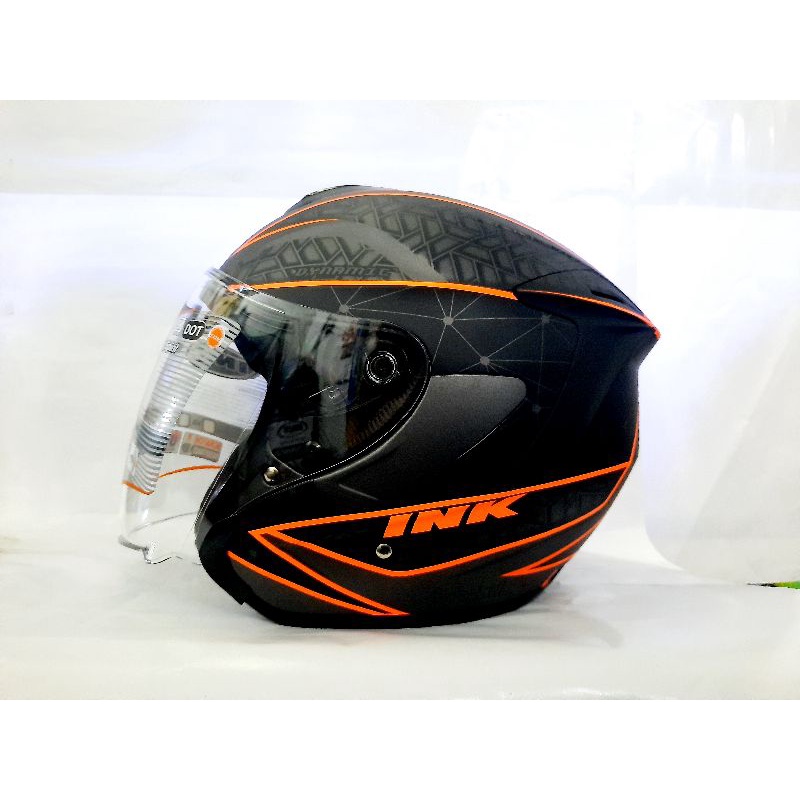 Jual HELM INK DYNAMIC MOTIF SERI#2 GUNMETAL MATT ORANGE FLUO INK ...