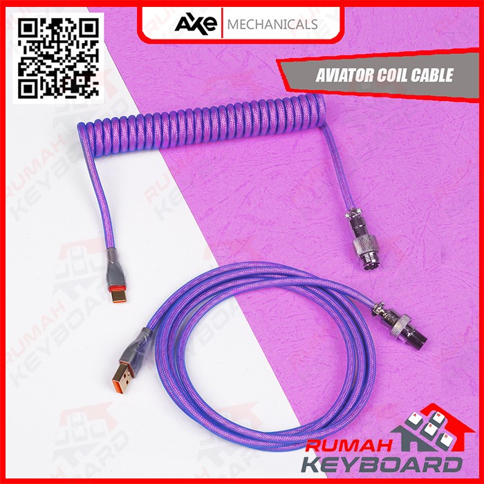 Jual PREMIUM AVIATOR COILED CABLE - MECHANICAL KEYBOARD - PURPLE ...