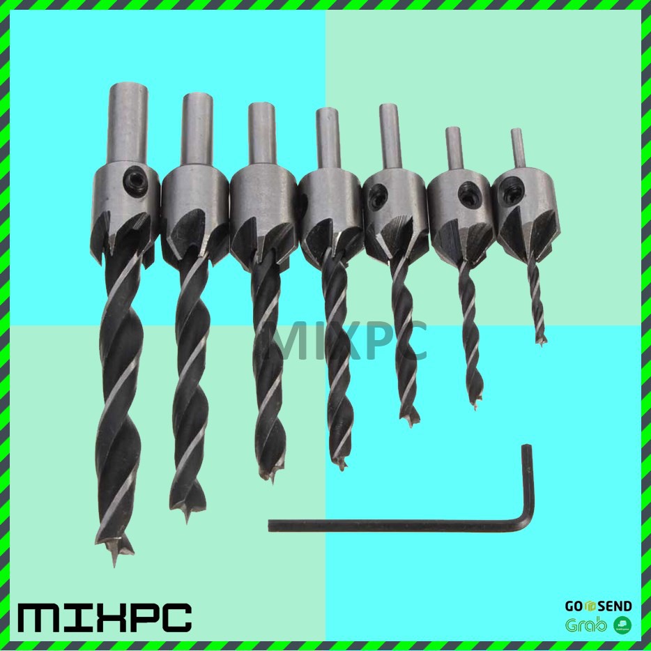 Jual Mata Bor Drill Bit Countersink HSS 3-10mm 7 PCS | Shopee Indonesia