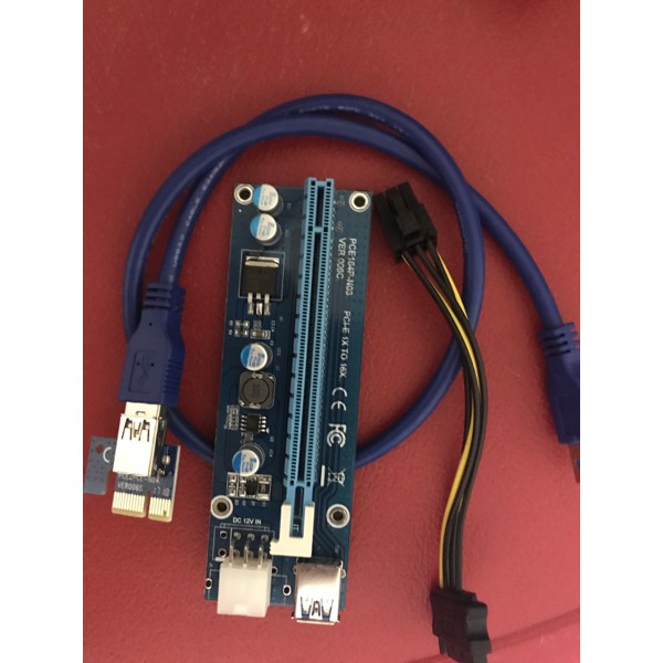 Jual Usb 3.0 Riser Pci-E Pcie Express Riser Card 1X To 16X Sata 4 Kapasitor | Shopee Indonesia