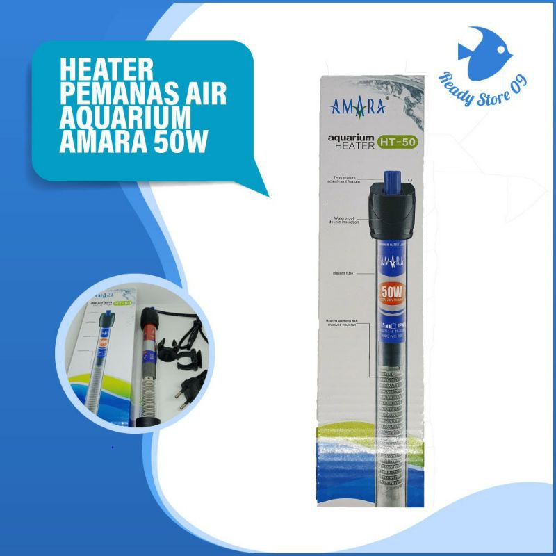 Jual Heater pemanas air Aquarium Amara 50w /Amara HT50 50watt- Amara HT ...