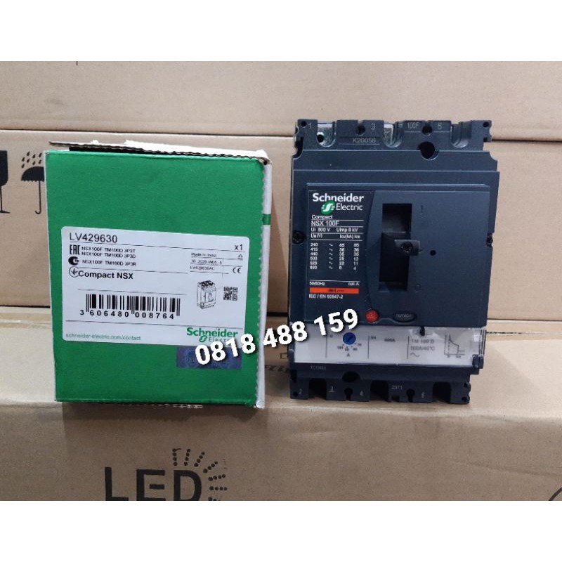 Jual SCHNEIDER MCCB NSX100F 3P 100A 36KA LV429630 | Shopee Indonesia