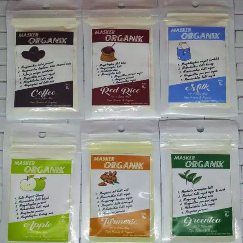 Jual Paket Usaha Masker Organik 16 varian 25 pcs - Isi 5 gram | Shopee Indonesia
