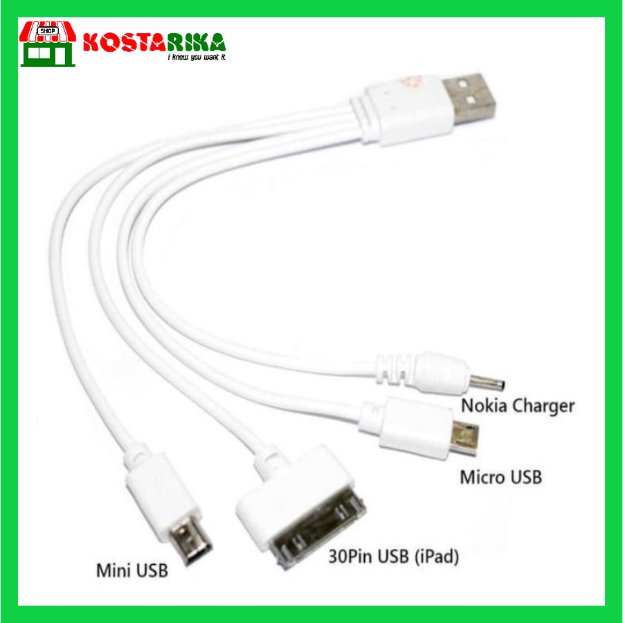 Jual Kabel Data 4 In 1 Universal Bisa Semua Jenis Hp WARNA PUTIH ...