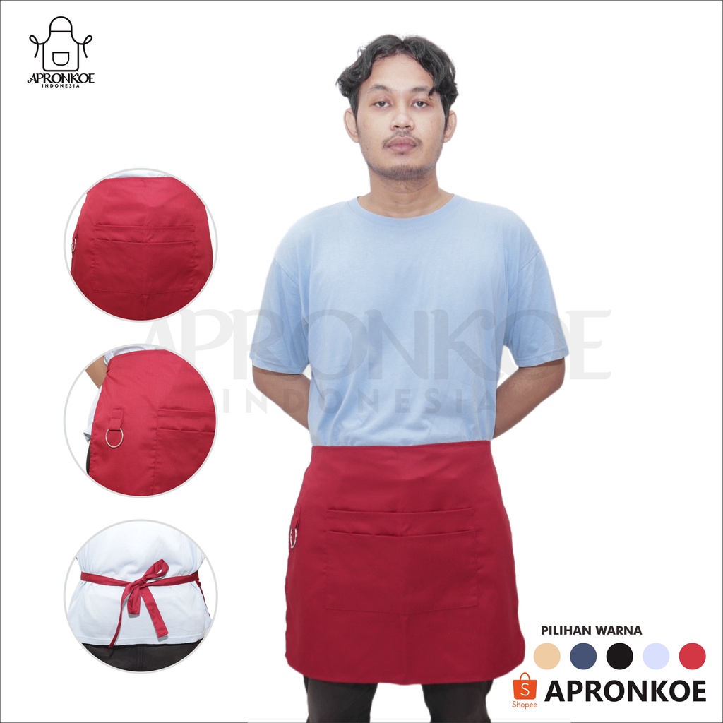 Jual celemek apron half setengah badan waiters waitress cafe resto ...