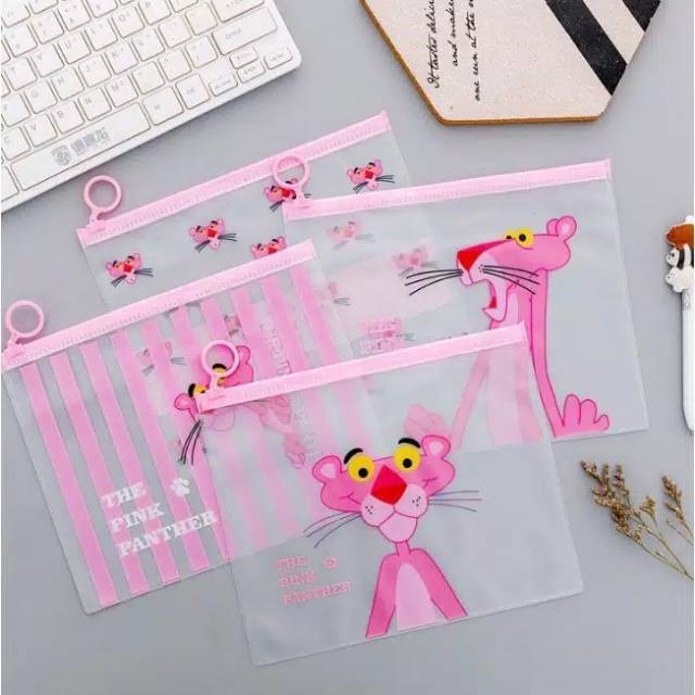 Jual Map Plastik Pink Panther ukuran kertas A5 dengan Zip Lock ...