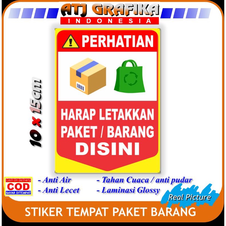 Jual Stiker letakkan barang / paket disini sticker kurir pesanan order ...