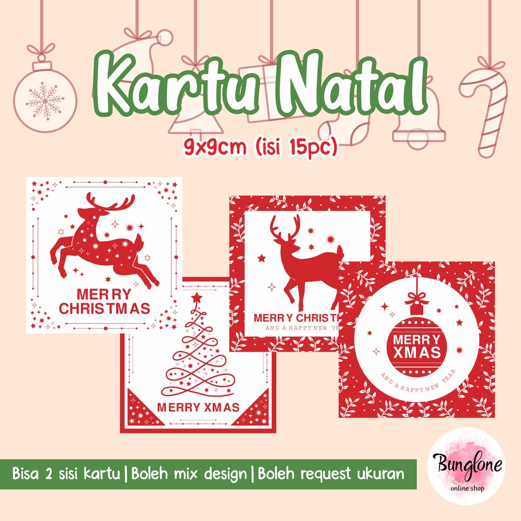 Jual Kartu Ucapan Natal | Greetings Card Natal Christmas Paket Murah ...