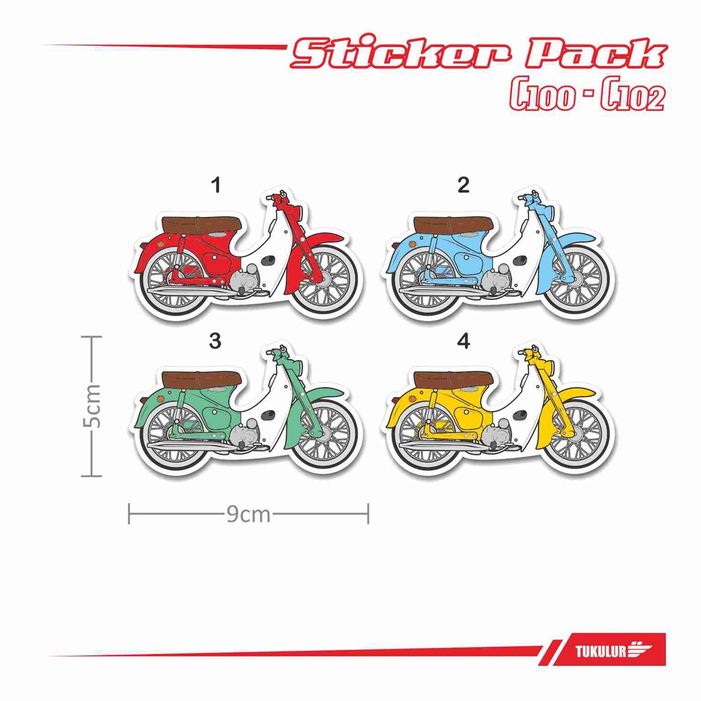 Jual 4 PCS | STICKER PACK MOTOR JADUL HONDA UNYIL KANCIL C100 C102 ...