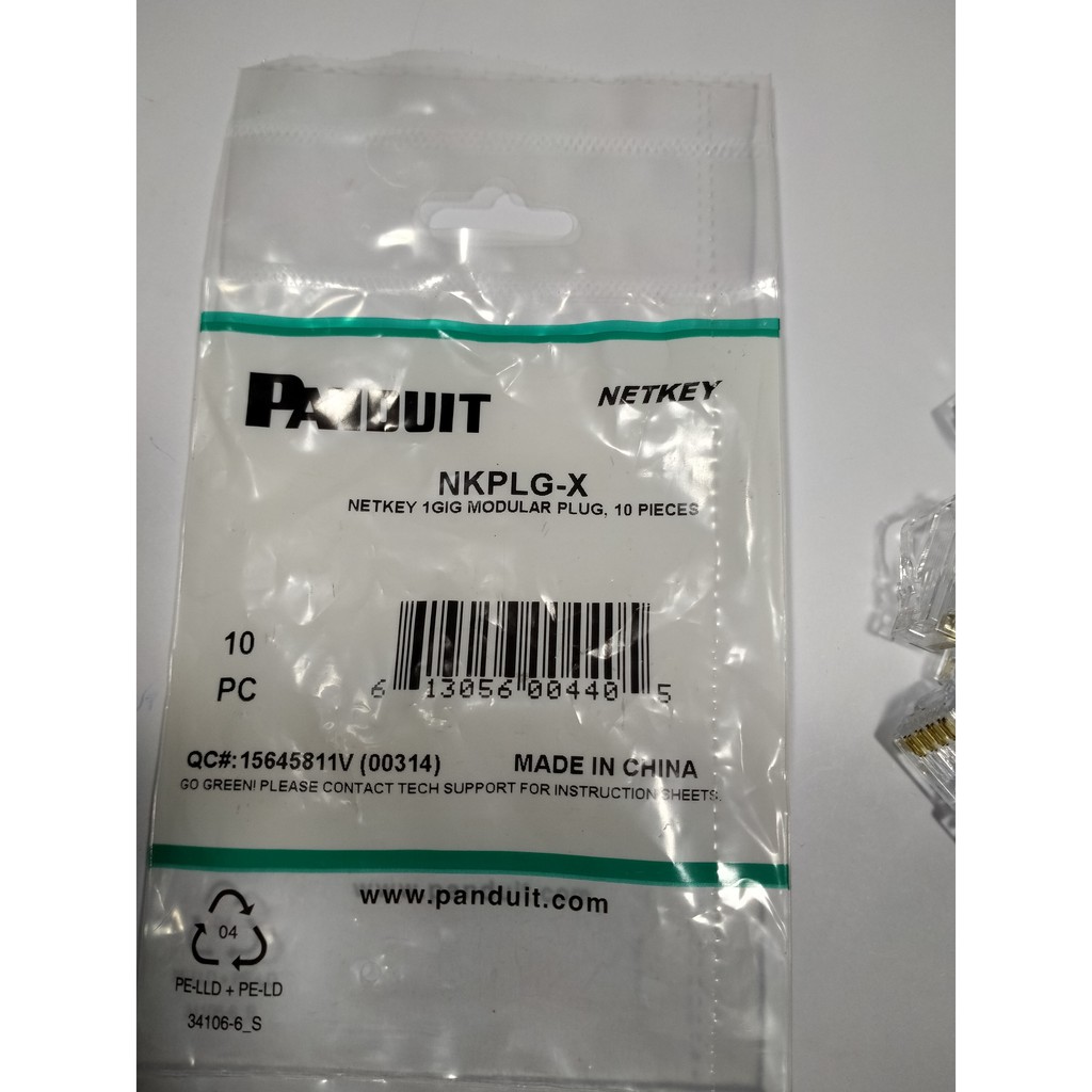 Jual Panduit Netkey Modular Plug RJ45 Cat6 NKPLG-X 10pcs | Shopee Indonesia