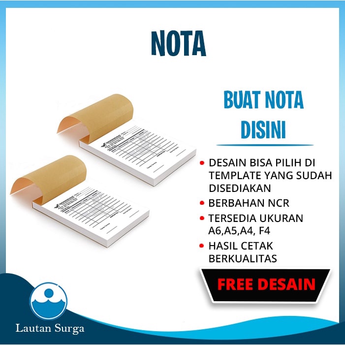 Jual Buku Nota Penjualan Custom Desain Free Desain 2 Play, 3 Play, 4 ...
