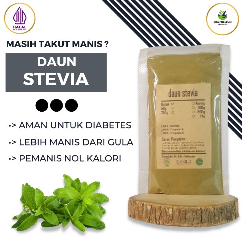 Jual Daun Stevia Bubuk Gula Herbal Diabetes Rendah Kalori Pengganti ...