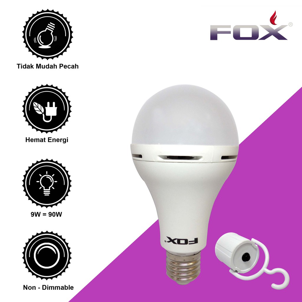 Jual LED MAGIC AC/DC FOX 9 WATT (EMERGENCY) | Shopee Indonesia