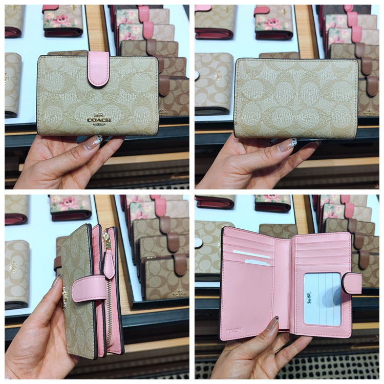 Jual COACH New Style Corner Zip Wallet In Signature Canvas Coach Tas ...