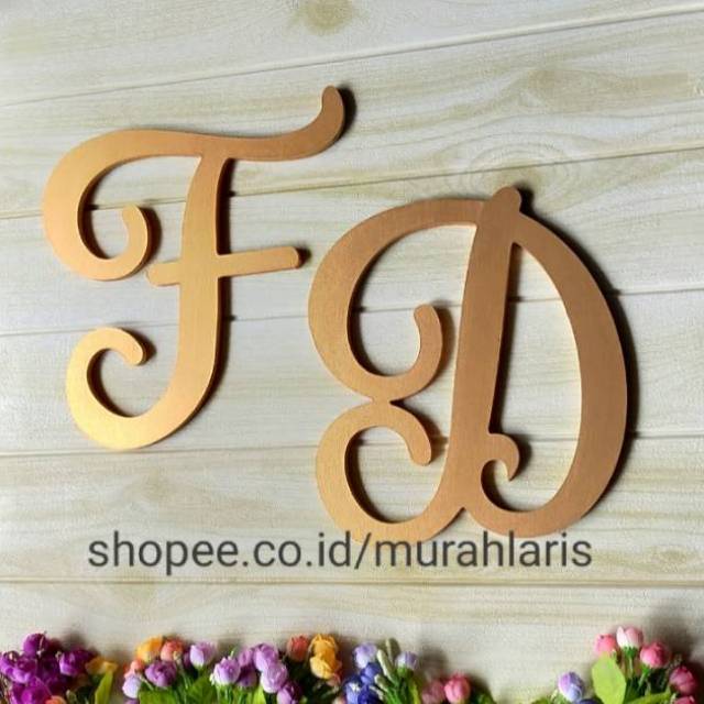 Jual 30 cm Huruf Inisial Kayu Dekorasi Backdrop Tunangan Pernikahan ...
