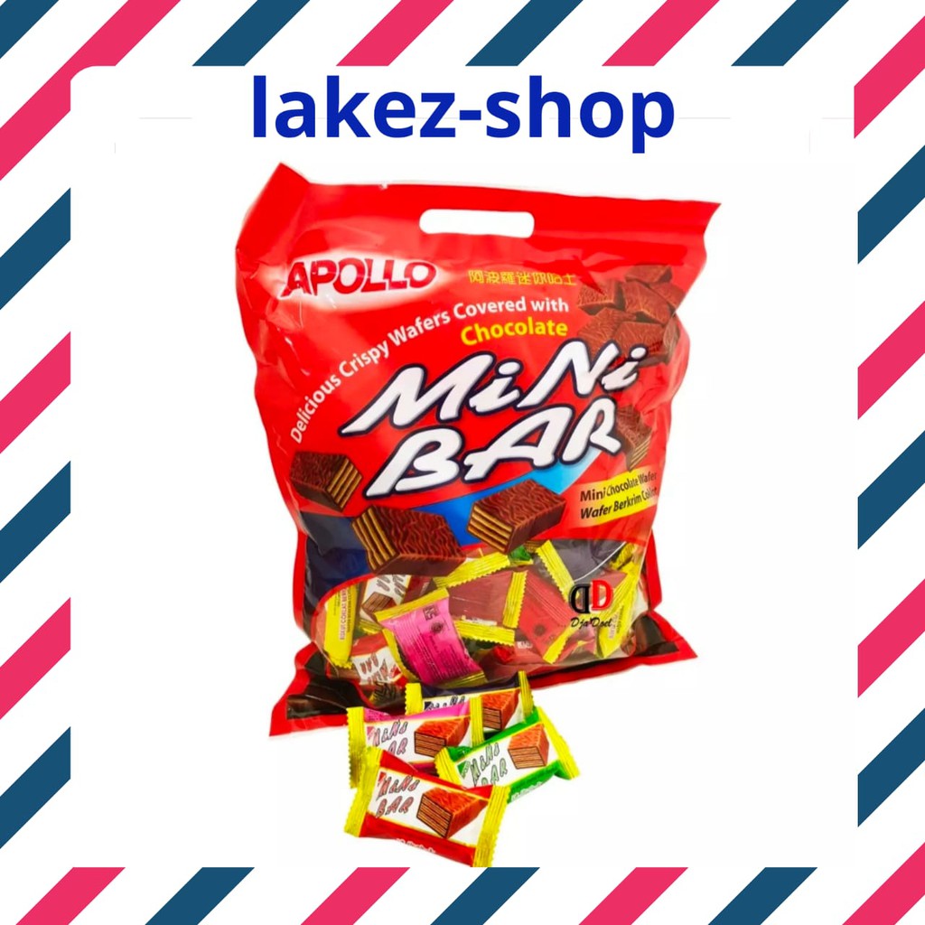 Jual Apollo Mini Bar Cokelat/ Biskuit cokelat / Wafer cokelat 300g ...