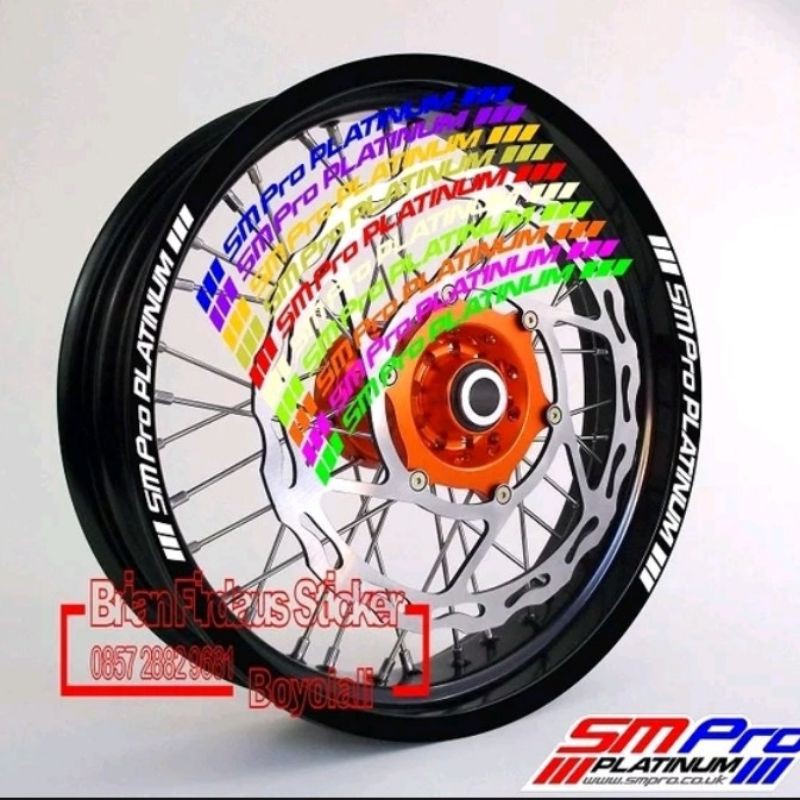 Jual Sticker Stiker Velg motor SM pro platinum bisa untuk all ukuran ...