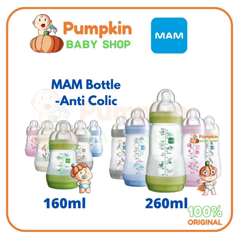 Jual MAM Anti Colic Bottle - Botol Susu Bayi MAM 160ml / 260ml | Shopee ...