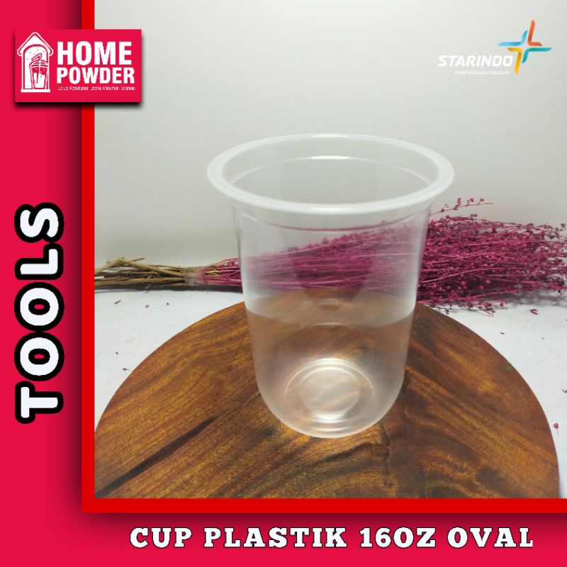 Jual Promo Gelas Cup Plastik PP Cup 16Oz U Cembung Oval 8Gr Starindo ...