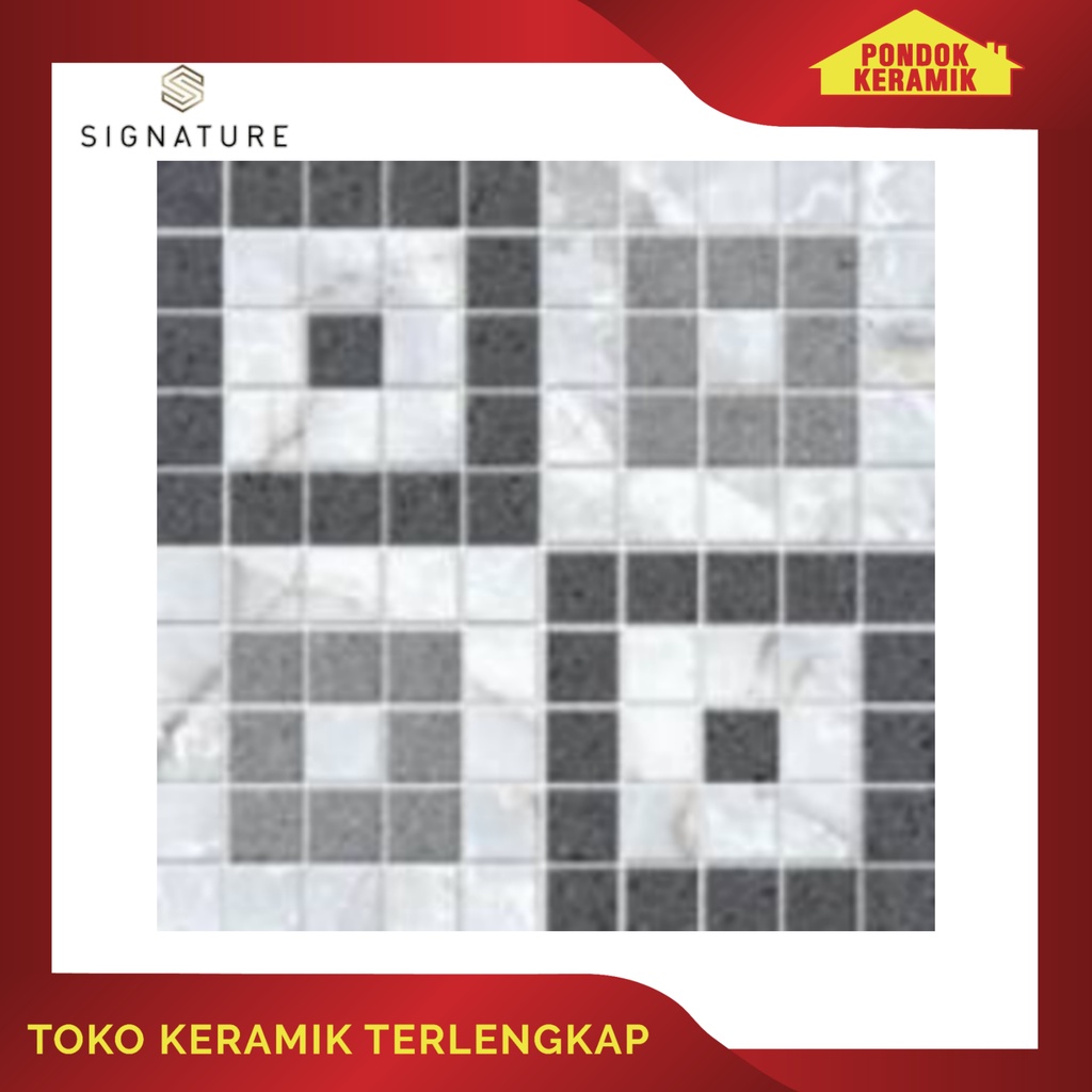 Jual Keramik Lantai Signature 25x25 Brillio Grey | Shopee Indonesia