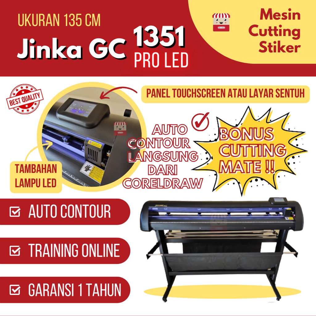 Jual MESIN CUTTING STICKER GC 1351 PRO LED + AUTO CONTOUR & COREL DRAW ...