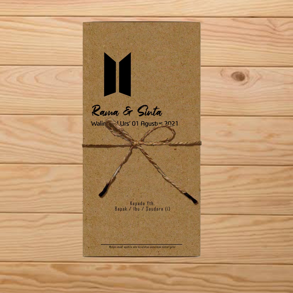 Jual Undangan pernikahan rustic Tema BTS | Shopee Indonesia