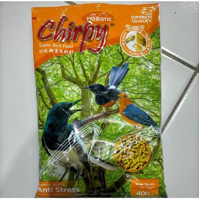 Jual Chirpy prebiotic anti stres pur kicau pakan voer burung sirpi ...