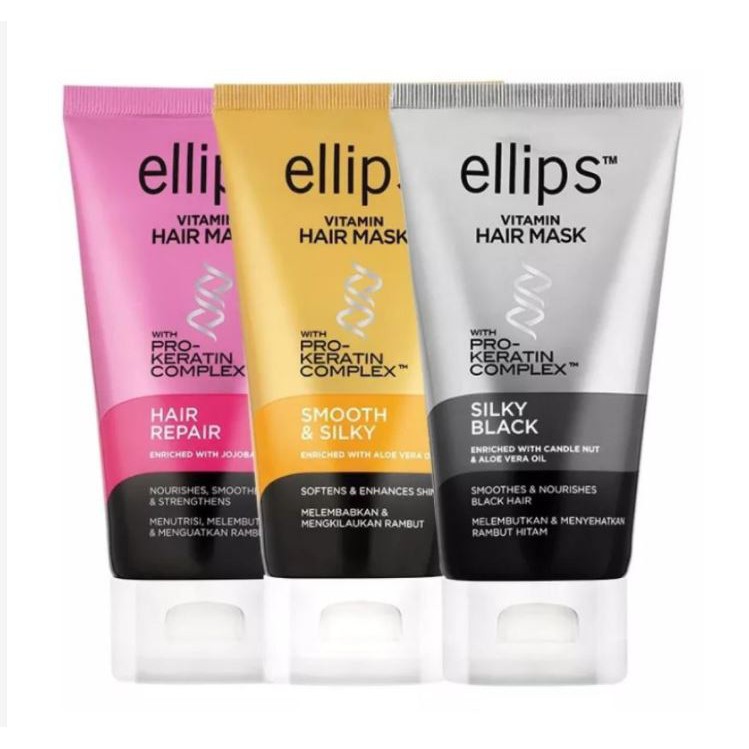 Jual Ellips Hair Mask Tube 120g Vitamin With Pro Keratin Complex Smooth ...