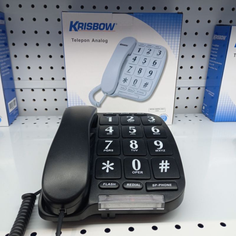 Jual Krisbow telepon analog basic dengan tombol besar | Shopee Indonesia