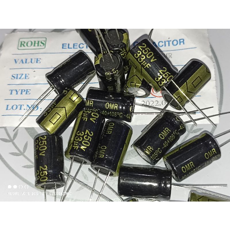 Jual CAPASITOR ELCO 33UF 250VOLT OMR | Shopee Indonesia