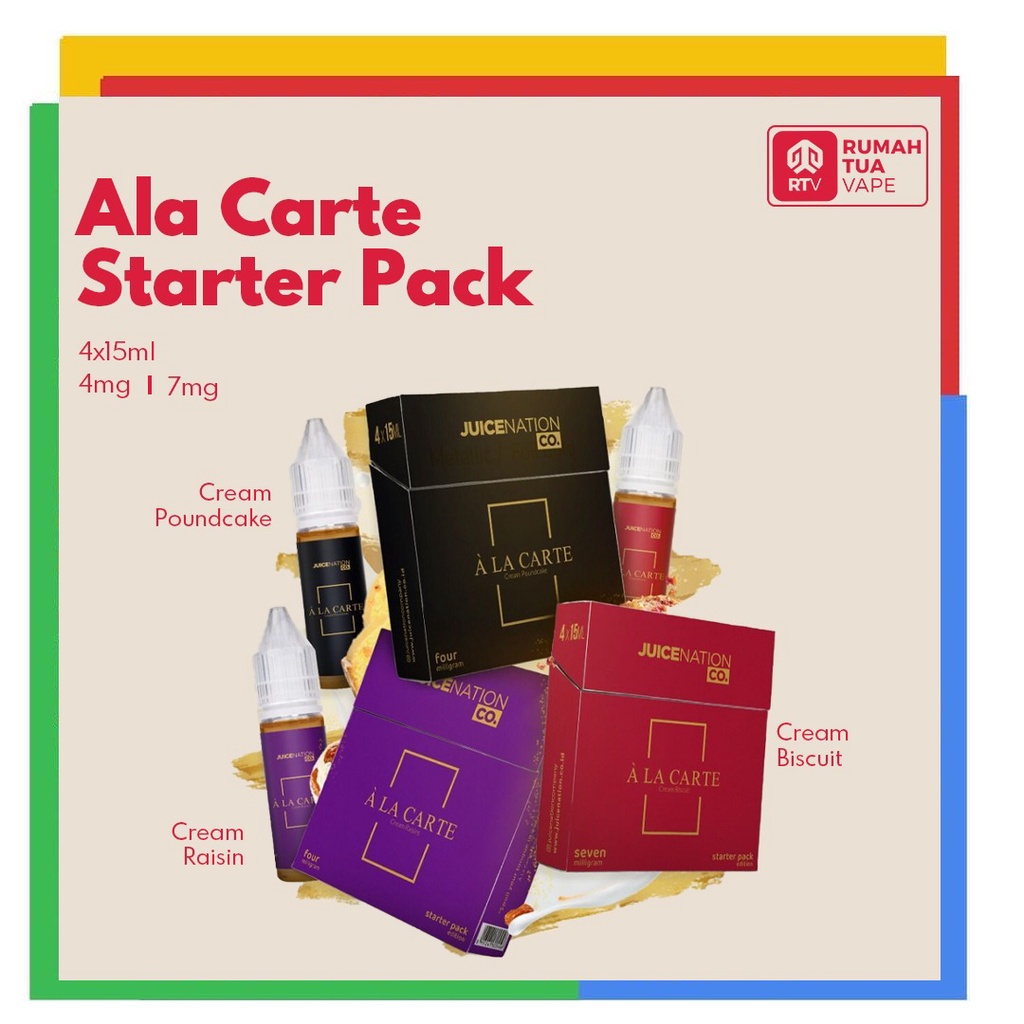 Jual ALA CARTE STARTER PACK 4MG 7MG 15ML PREMIUM LIQUID VAPE | Shopee ...