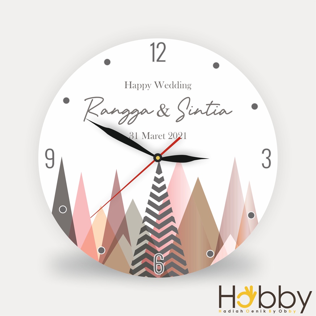 Jual JAM DINDING CUSTOM UNIK NAMA TULISAN HADIAH WISUDA KAYU SOUVENIR ...