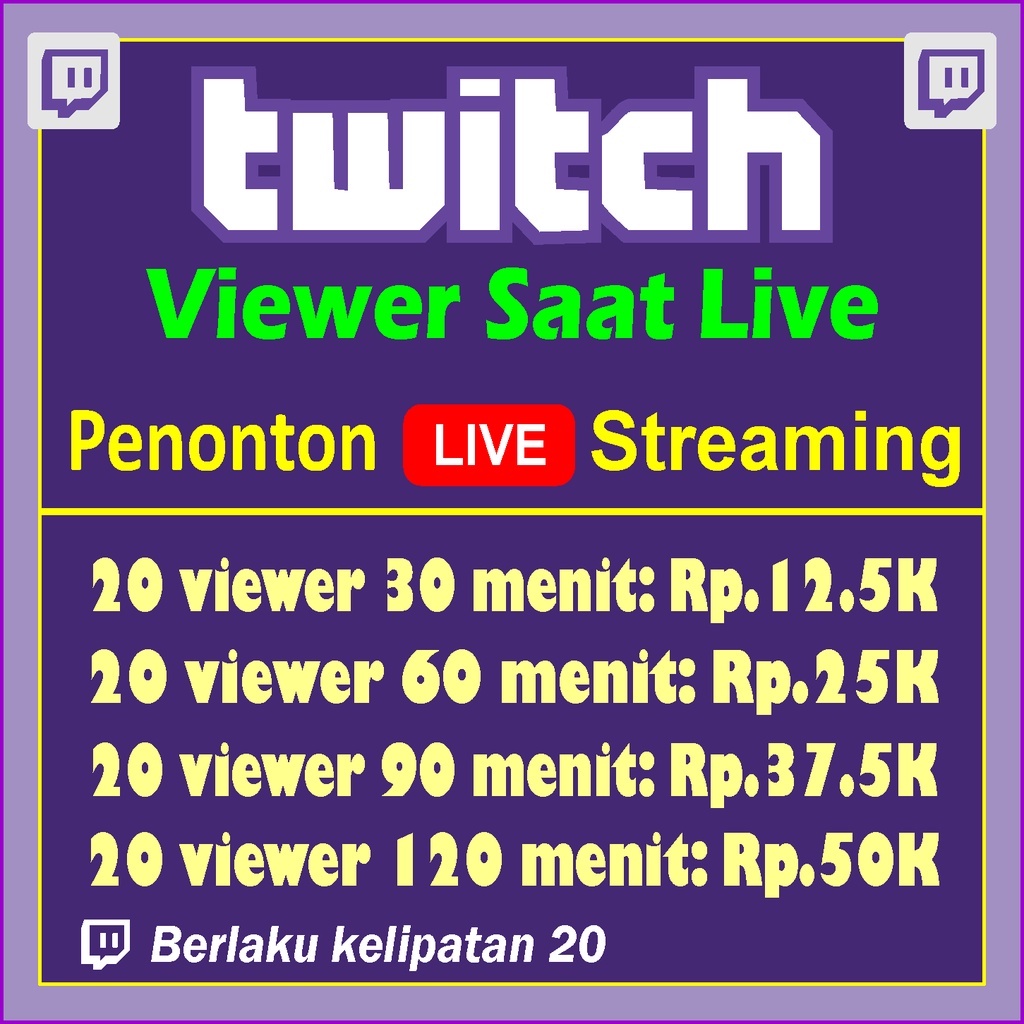Jual Penonton/Viewer Twitch Live Streaming | Shopee Indonesia