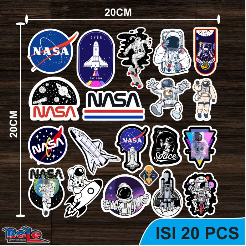 Jual STIKER PACK NASA isi 20 pcs sticker estetik aesthetic keren helm ...